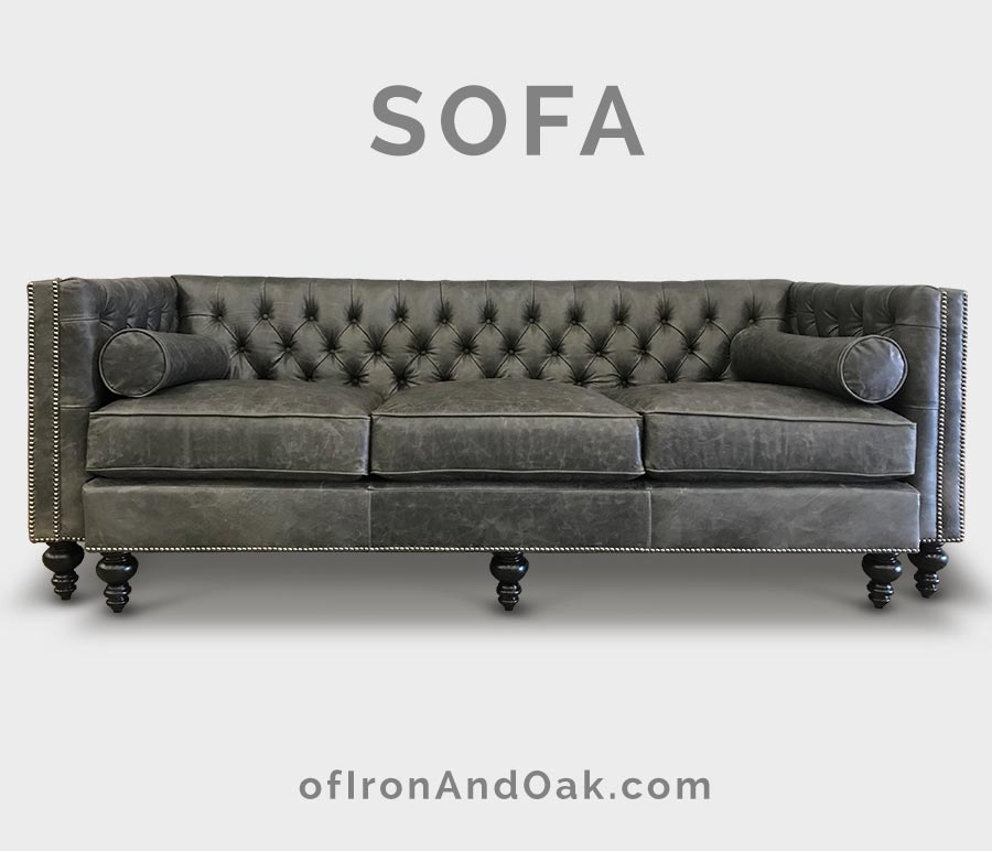 The Chip Custom Mid Century Chesterfield Sofas More of Iron Oak